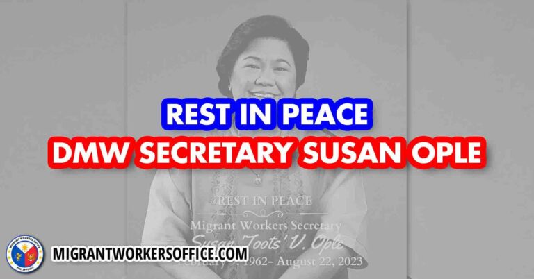 Loss of a Champion: Migrant Workers Secretary Susan Ople Passes Away ...