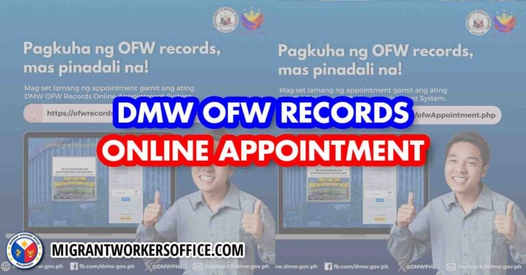 Access DMW OFW Records Online Appointment System | Migrant Workers Office